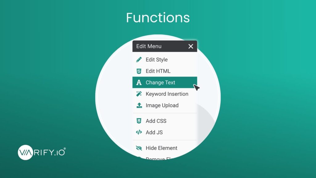 Varify® Functions - Varify.io - A/B Testing Platform